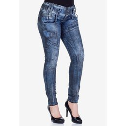 Cipo & Baxx Slim-fit-Jeans CIPO & BAXX Gr. 26, Länge 34, blau (dunkelblau) Damen Jeans Röhrenjeans