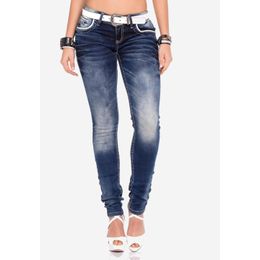 Cipo & Baxx Slim-fit-Jeans CIPO & BAXX Gr. 33, Länge 32, blau Damen Jeans Röhrenjeans