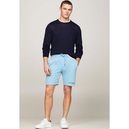 Shorts Tommy Hilfiger "SMALL LOGO SWEATSHORTS" Gr. XL, N-Gr, blau (sleepy blue) Herren Hosen Shorts