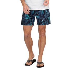 Shorts TRIGEMA "TRIGEMA Bade-/Freizeitshorts mit Druckmotiv" Gr. 4XL, US-Größen, blau (saphirblau) Herren Hosen Shorts
