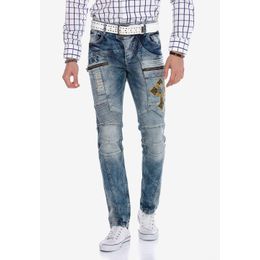Cipo & Baxx Bequeme Jeans CIPO & BAXX Gr. 30, Länge 34, blau (blau, mehrfarbig) Herren Jeans