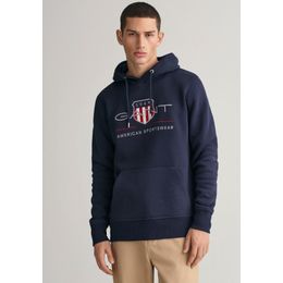 Hoodie Gant "REG ARCHIVE SHIELD HOODIE" Gr. L, blau (evening blue) Herren Sweatshirts