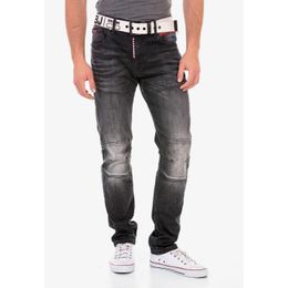 Cipo & Baxx Straight-Jeans CIPO & BAXX Gr. 42, Länge 34, schwarz Herren Jeans Straight Fit