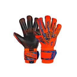 Torwarthandschuhe Reusch "Attrakt Gold X Evolution GluePrint" Gr. 12, orange (orange, blau) Damen Handschuhe Sporthandschuhe