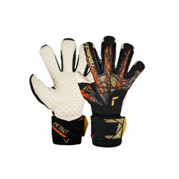 Torwarthandschuhe Reusch "Attrakt SpeedBump Ortho-Tec" Gr. 10,5, goldfarben (schwarz, goldfarben) Damen Handschuhe Sporthandschuhe