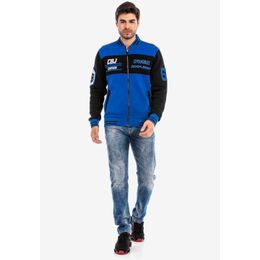 Cipo & Baxx Sweatjacke CIPO & BAXX Gr. L, blau (blau, schwarz) Herren Sweatjacken