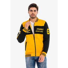 Cipo & Baxx Sweatjacke CIPO & BAXX Gr. L, gelb (gelb, schwarz) Herren Sweatjacken