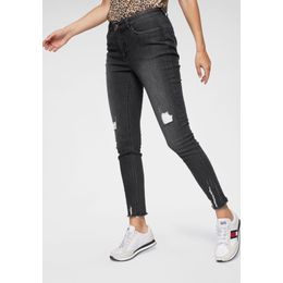 Skinny-fit-Jeans Aniston CASUAL Gr. 34, N-Gr, schwarz (black) Damen Jeans Röhrenjeans