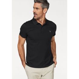 Poloshirt Gant "ORIGINAL PIQUE SS RUGGER" Gr. L (52), schwarz (black) Herren Shirts Kurzarm