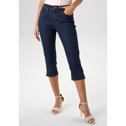 Caprijeans Aniston SELECTED Gr. 44, N-Gr, blau (dark blue) Damen Jeans Röhrenjeans