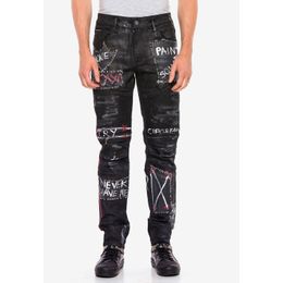 Cipo & Baxx Straight-Jeans CIPO & BAXX Gr. 42, Länge 32, schwarz Herren Jeans Straight Fit