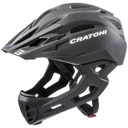 Bike Cross Helm Cratoni "MTB-Fahrradhelm C-MANIAC" Helme Gr. 52/55 Kopfumfang: 52 cm - 55 cm, schwarz (schwarz matt) Fahrradhelme