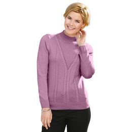 Stehkragenpullover Casual Looks "Pullover" Gr. 50, lila (orchidee) Damen Pullover Rollkragenpullover