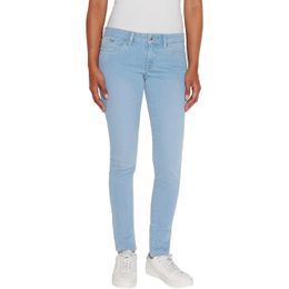 Skinny-fit-Jeans Pepe Jeans "SKINNY LW" Gr. 27, N-Gr, blau (bleached) Damen Jeans Röhrenjeans