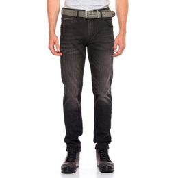 Cipo & Baxx Slim-fit-Jeans CIPO & BAXX Gr. 32, Länge 34, schwarz Herren Jeans Slim Fit