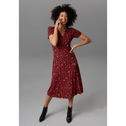 Jerseykleid Aniston CASUAL Gr. 36, N-Gr, rot (schwarz, rot) Damen Kleider Freizeitkleider