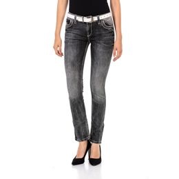 Cipo & Baxx Slim-fit-Jeans CIPO & BAXX Gr. 25, Länge 32, schwarz Damen Jeans Röhrenjeans