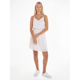 Spaghettikleid Tommy Jeans "TJW ESSENTIAL STRAPPY DRESS" Gr. M (38), N-Gr, weiß (white) Damen Kleider Freizeitkleider