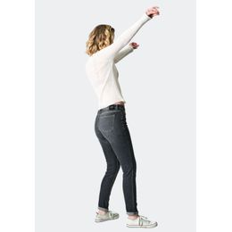 Slim-fit-Jeans FIVE FELLAS "GRACIA" Gr. 26, Länge 32, grau (dunkelgrau 723, 24m) Damen Jeans Röhrenjeans