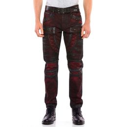 Cipo & Baxx Bequeme Jeans CIPO & BAXX Gr. 31, Länge 34, rot (bordeau) Herren Jeans