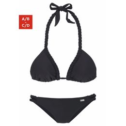 Triangel-Bikini Buffalo Gr. 34, Cup C/D, schwarz Damen Bikini-Sets Ocean Blue mit geflochtenen Details
