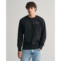 Sweatshirt Gant "PRINTED GRAPHIC C-NECK SWEAT" Gr. L, schwarz (black) Herren Sweatshirts