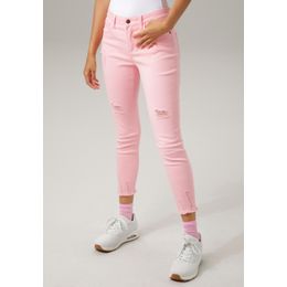 Skinny-fit-Jeans Aniston CASUAL Gr. 34, N-Gr, rosa Damen Jeans Röhrenjeans