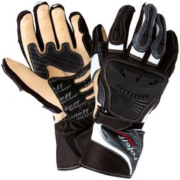 Motorradhandschuhe Roleff "RO 86" Handschuhe Gr. L, silberfarben (schwarz, weiß, silberfarben) Motorradhandschuhe