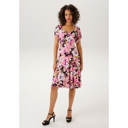 Sommerkleid Aniston CASUAL Gr. 42, N-Gr, bunt (pink, schwarz, rosa, apfelgrün, weiß, flieder, lila, grün) Damen Kleider Shirtkleider Bestseller