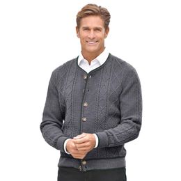 Strickjacke Marco Donati Gr. 50, grau (grau, meliert) Herren Strickjacken