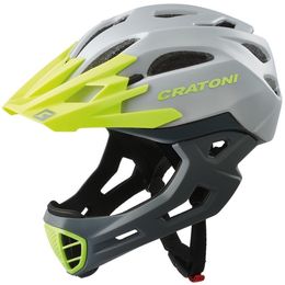 Bike Cross Helm Cratoni "MTB-Fahrradhelm C-MANIAC" Gr. 59, grau (grau, lime matt), Helme, 59/61 Kopfumfang: 59cm - 61cm