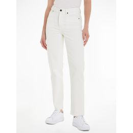 Bequeme Jeans Tommy Hilfiger Gr. 27, Länge 32, beige (ecru) Damen Jeans mit Markenlabel