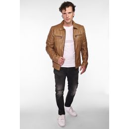Lederjacke Maze "William", Herren, Gr. M, braun (cognac), Obermaterial: 100% Lammleder / Futter: 100% Baumwolle / Ärmelfutter: 100% Polyester, ohne Bündchen, Jacken