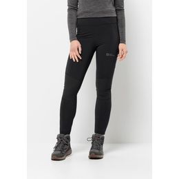 Trekkinghose Jack Wolfskin "KAMMWEG TIGHTS W" Gr. L (42/44), Normalgrößen, schwarz (black) Damen Hosen Wanderhosen