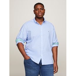 Tommy Hilfiger Big & Tall Langarmhemd TOMMY HILFIGER BIG & TALL "BT-FLEX TEXTR GINGHAM RF SHRT-B" Gr. XXL, N-Gr, blau (blue spell, optic white) Herren Hemden Langarm