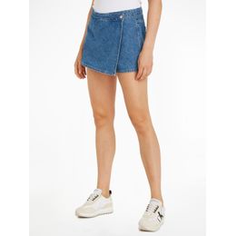 Hosenrock Calvin Klein Jeans "WRAP SKORT" Gr. 32, blau (denim medium) Damen Röcke Culottes Hosenröcke