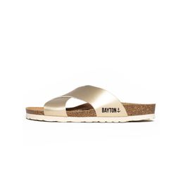 Bayton Pantolette 'Gomera' Damen Gr&ouml;&szlig;e 38 gold / schwarz
