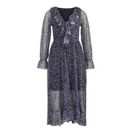 River Island Petite Kleid Damen Gr&ouml;&szlig;e 36 taubenblau / gelb / schwarz Winterkleid
