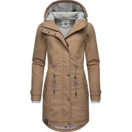 PEAK TIME Funktionsjacke 'L60042' Damen Gr&ouml;&szlig;e M beige / graumeliert / wei&szlig;