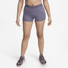 Nike Pro Shorts mit mittelhohem Bund und Mesh-Einsatz für Damen (ca. 7,5 cm) - Lila
