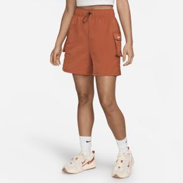 Nike Sportswear Essential Web-Shorts mit hohem Bund für Damen - Orange