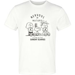 PEANUTS Nervous By Nature A Case Of The Sunday Scaries T-Shirt weiß in L