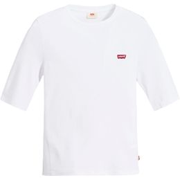 Levi's Levi's® T-Shirt, Halbarm, Logo-Stickerei, für Damen, weiß, M