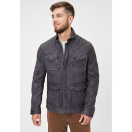 Gipsy® Lederjacke, Stehkragen, Brusttaschen, für Herren, blau, L