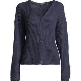 Manguun collection Strickjacke, V-Ausschnitt, überschnittene Schultern, für Damen, blau, XL