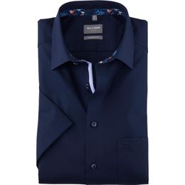 OLYMP Luxor Businesshemd, Comfort Fit, Kurzarm, Kent-Kragen, für Herren, blau, 41