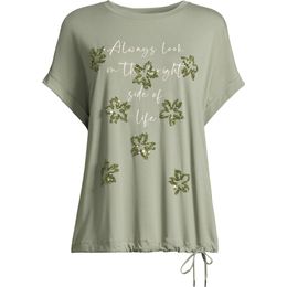 Adagio T-Shirt, Pailletten, Ärmelaufschlag, für Damen, grün, 38