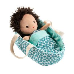 Lilliputiens Stoff-Puppe BABY – ARI mit Tragekorb (22 cm) 5-teilig