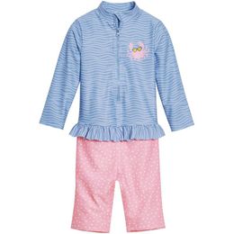 Playshoes - Langarm-Schwimmanzug KREBS in blau/pink, Gr.74/80
