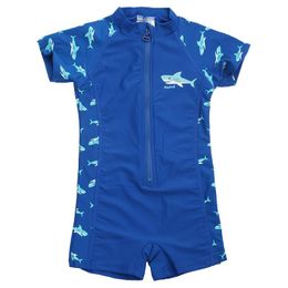 Playshoes - Schwimmanzug HAI 1-teilig in blau, Gr.74/80
